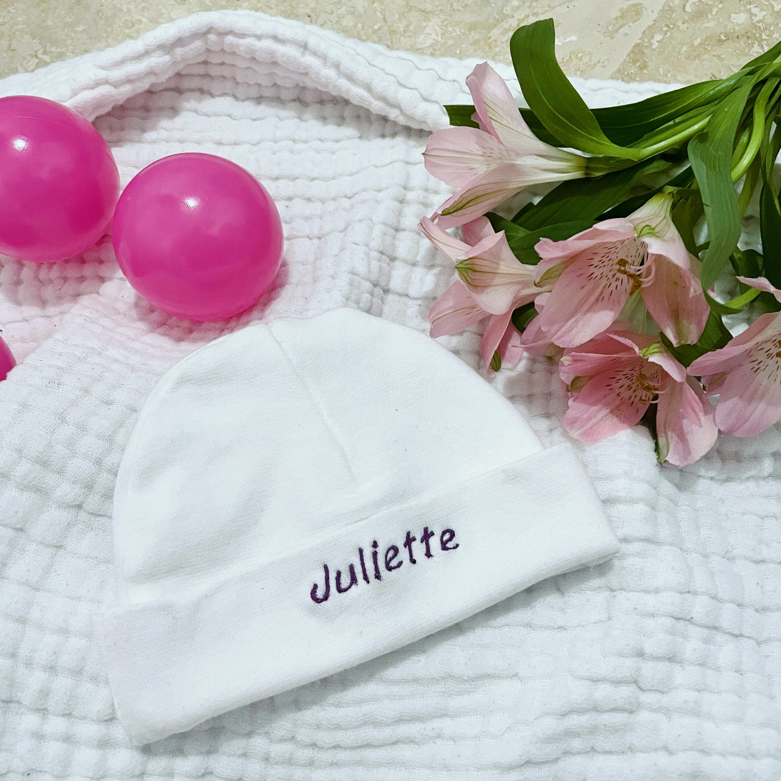 Bonnet Naissance Bébé personnalisé – MoonCraft